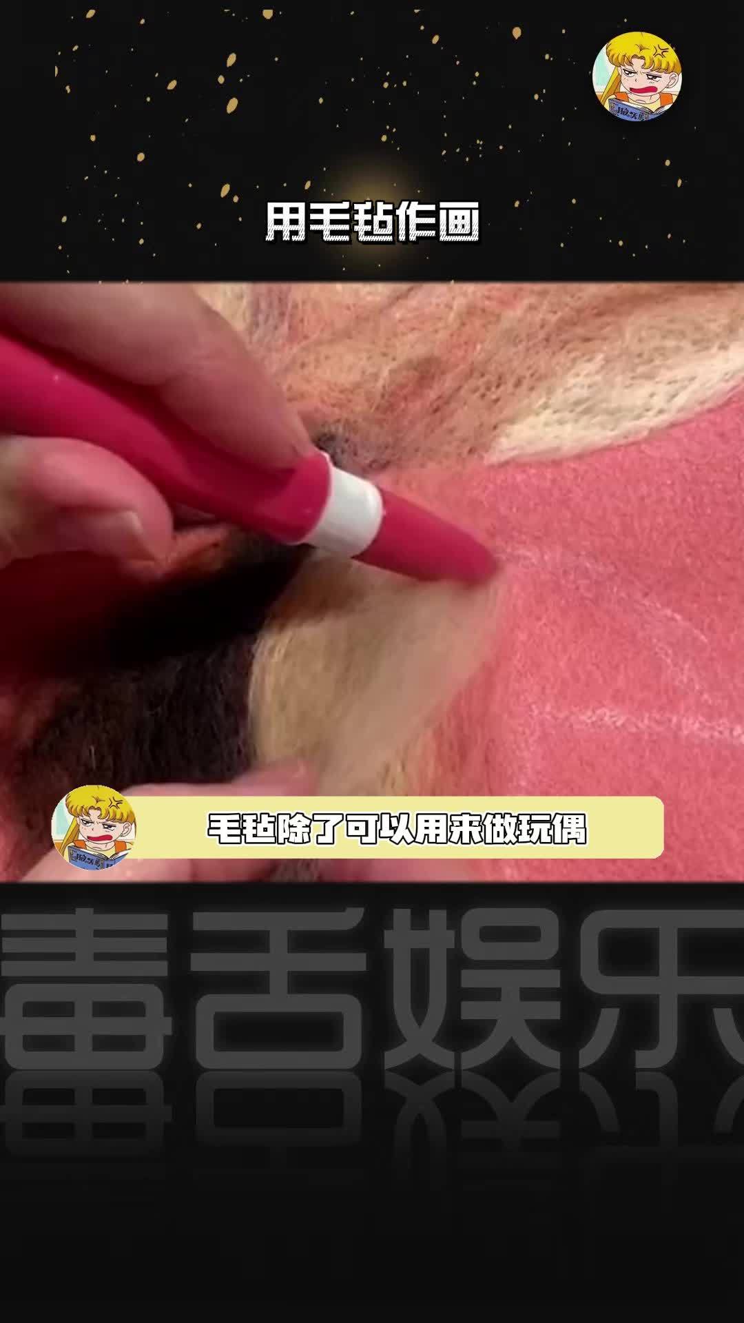 毛毡除了可以用来做玩偶,还可以用来做画,技术真的好牛,立体又有触感