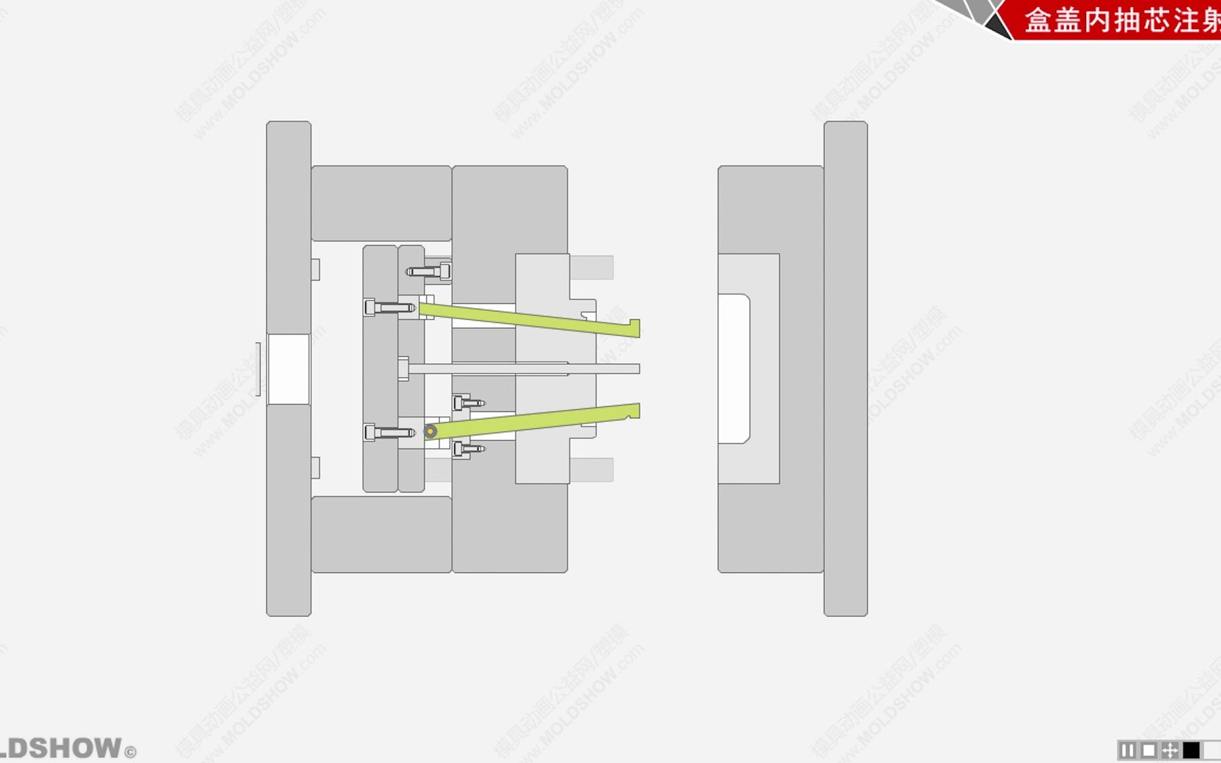 盒盖内抽芯注射模