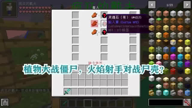 我的世界:植物大战僵尸,火焰射手对战尸壳?!