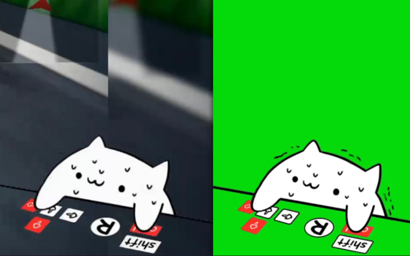 ...用于后期制作16:9叠加透明背景的猫/也可在OBS直播中使用/丹娜美...