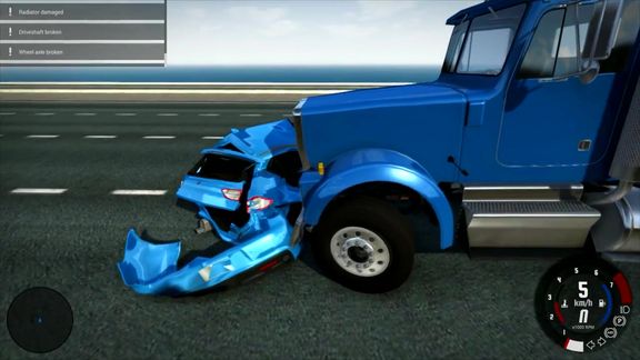 BeamNg:擎天柱,大卡车,迎面撞击,牛顿都救不了你,车祸模拟