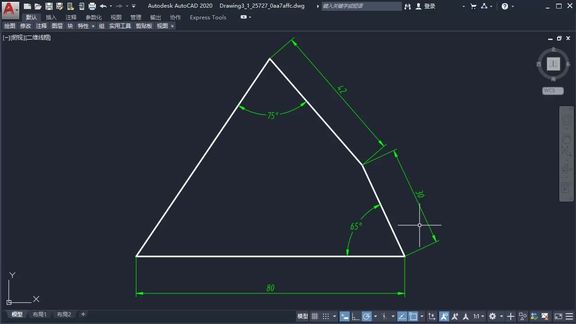几何题目 一个四边形 有三段长度两个角度 用几何方法如何解题?