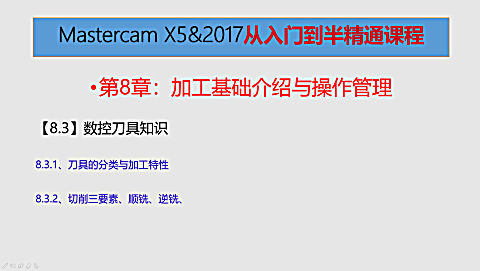 076-MasterCAM X5编程 线速度 顺铣 逆铣