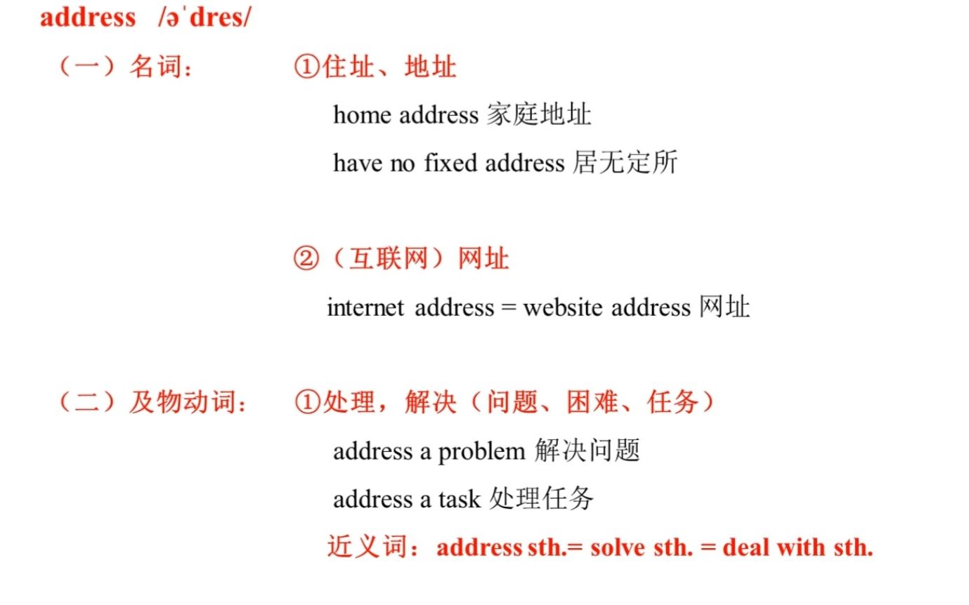 不可不知的熟词僻义—address