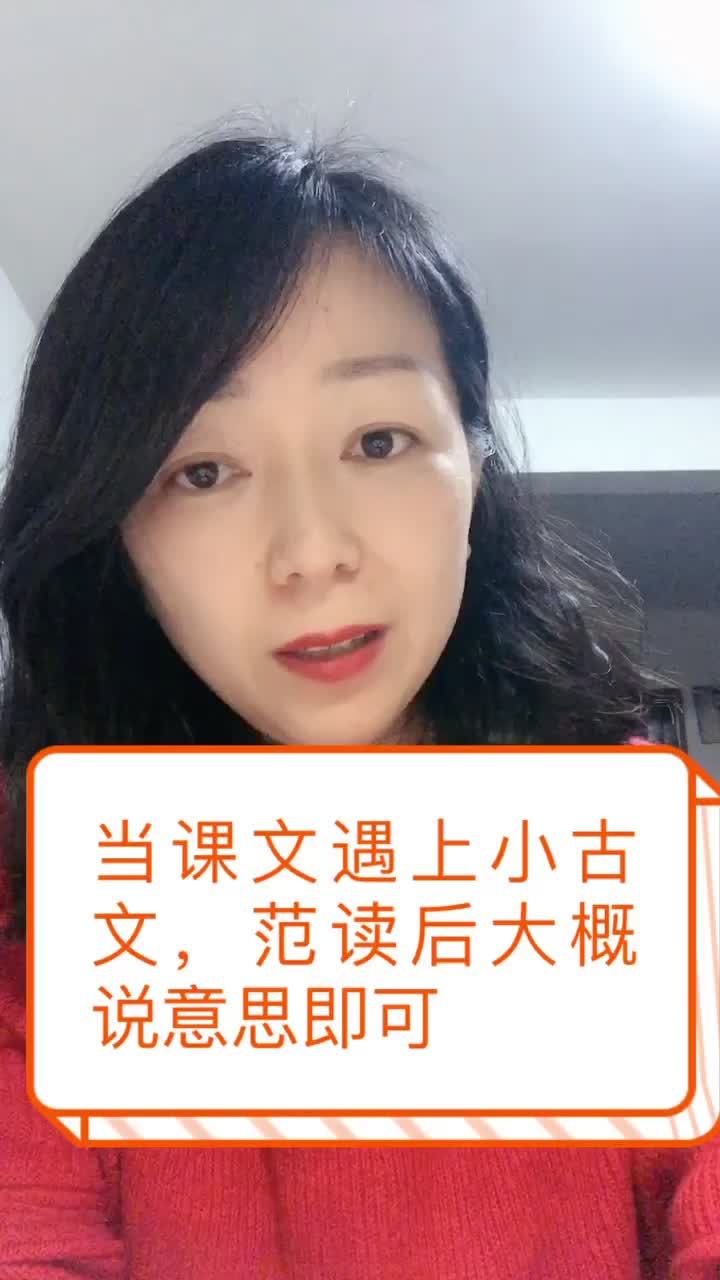 遇到小古文,大概说出意思就可以了