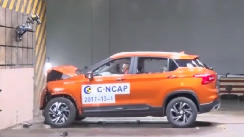 宝骏510 C-NCAP碰撞测试 虽然是4星评定 但是这个效果还是很好的