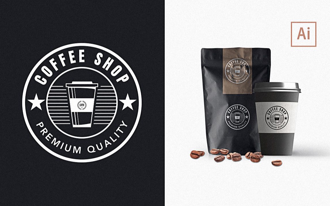 用AI设计咖啡店标签 | AI Tutorials Coffee shop label