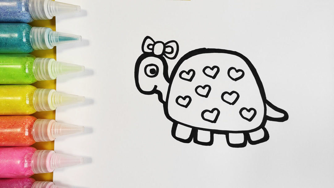 儿童简笔画教程,教你画一只小乌龟,3-12岁小朋友学习画画