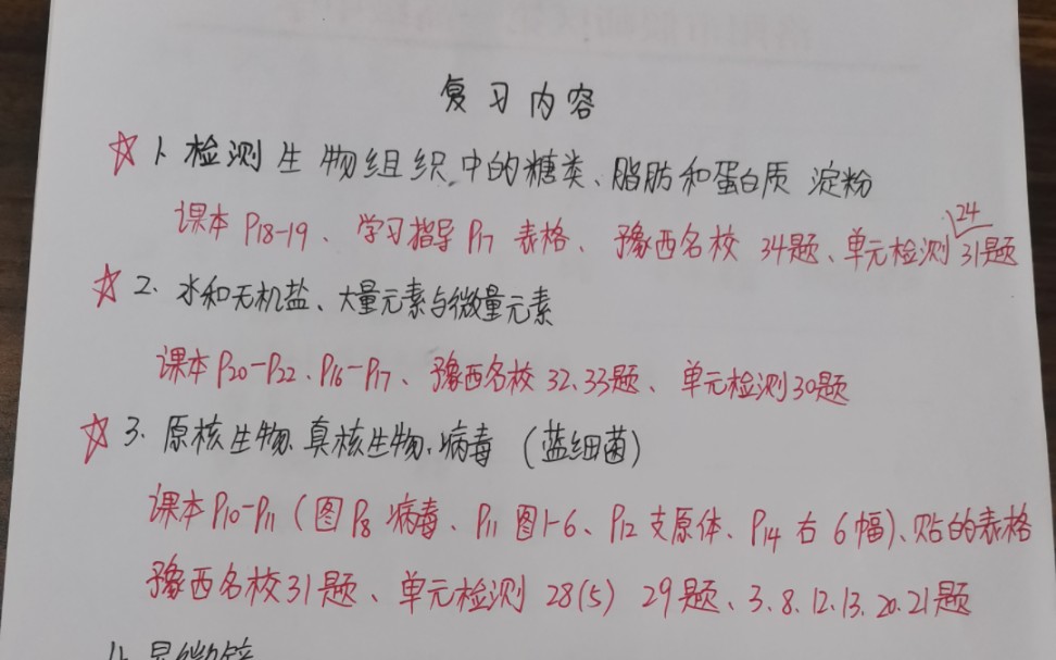 复习备考小技巧:高中生物必修一,第一章及第二章前两节重要知识点及...