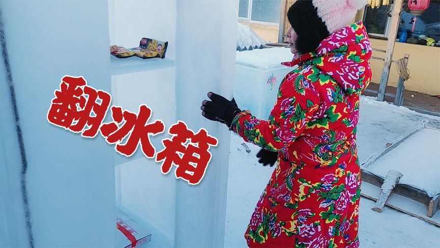 ...东北农村小伙建造双开门冰块冰箱,开门的方式很复古