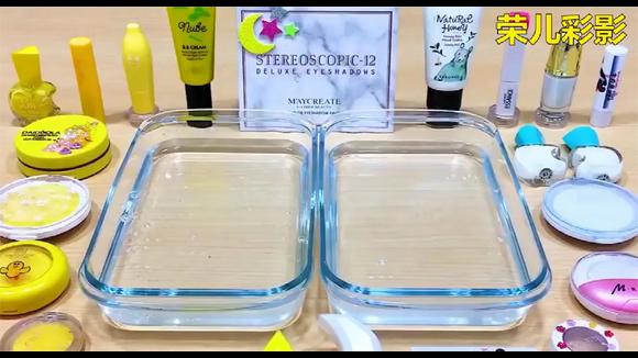 双盆史莱姆教程,无硼砂无胶水,多种化妆品搭配水晶史莱姆,超赞