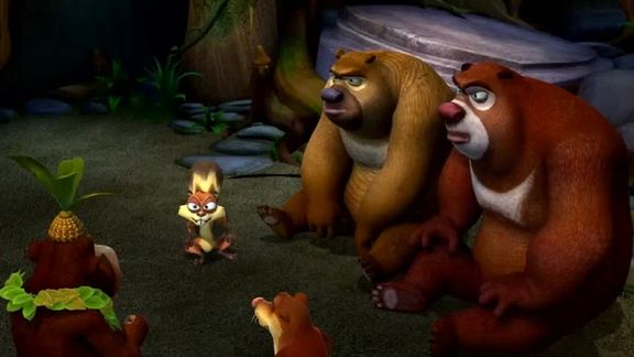 熊出没 森林里的动物跟熊大熊二商量拒绝跟光头强合作