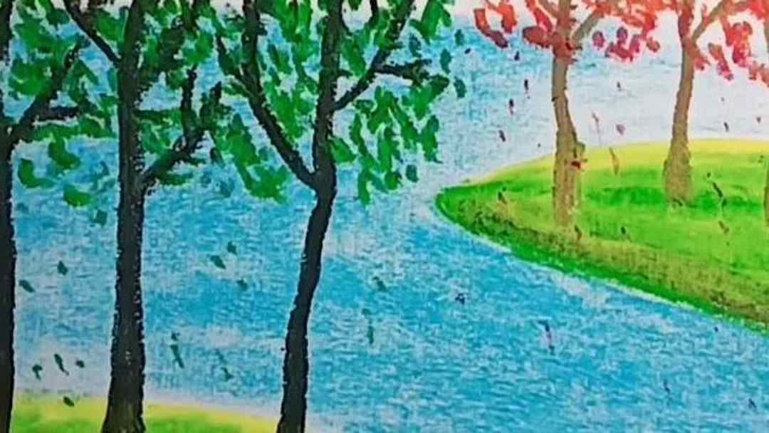 蜡笔画风景