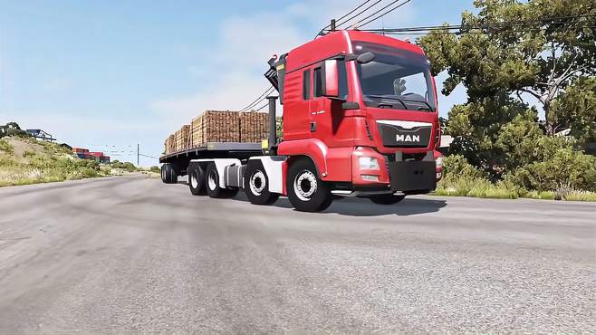 模拟:看看完美的大卡车是怎么通过减速带的,太减压了