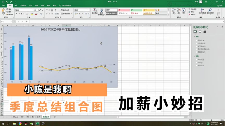 EXCEL——季度总结组合图~让你的图表倍具创意~加薪小妙招
