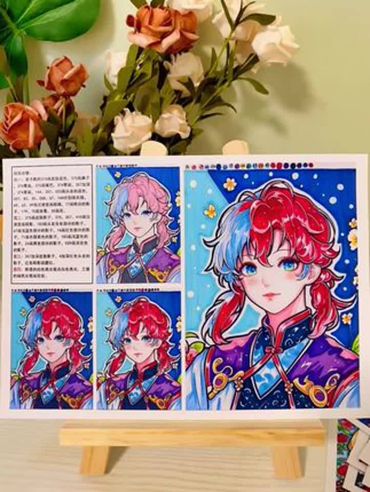 花样美男动漫人物|高级漫画作品-高清马克笔手绘,带有详细步骤图【选...