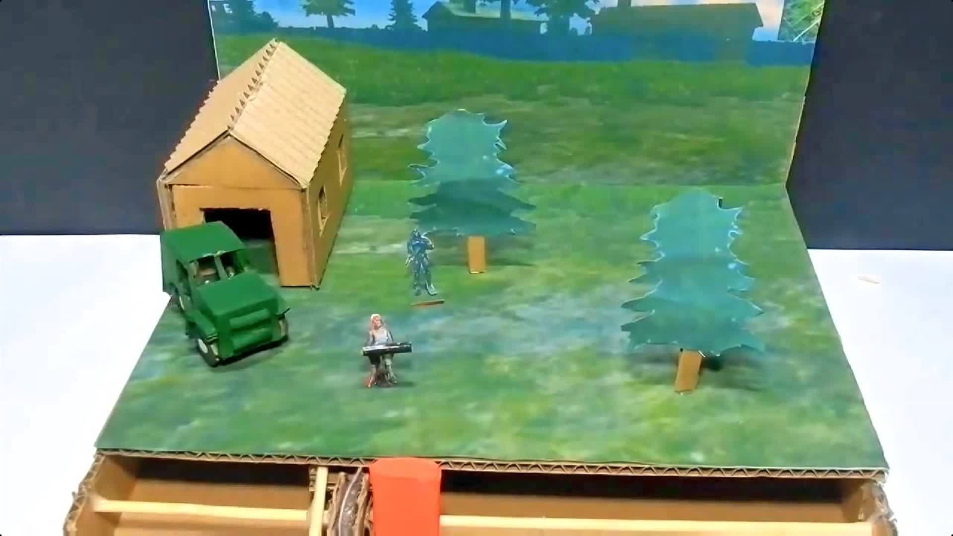 米趣实验室:手工达人教你用硬纸板制作吃鸡游戏!