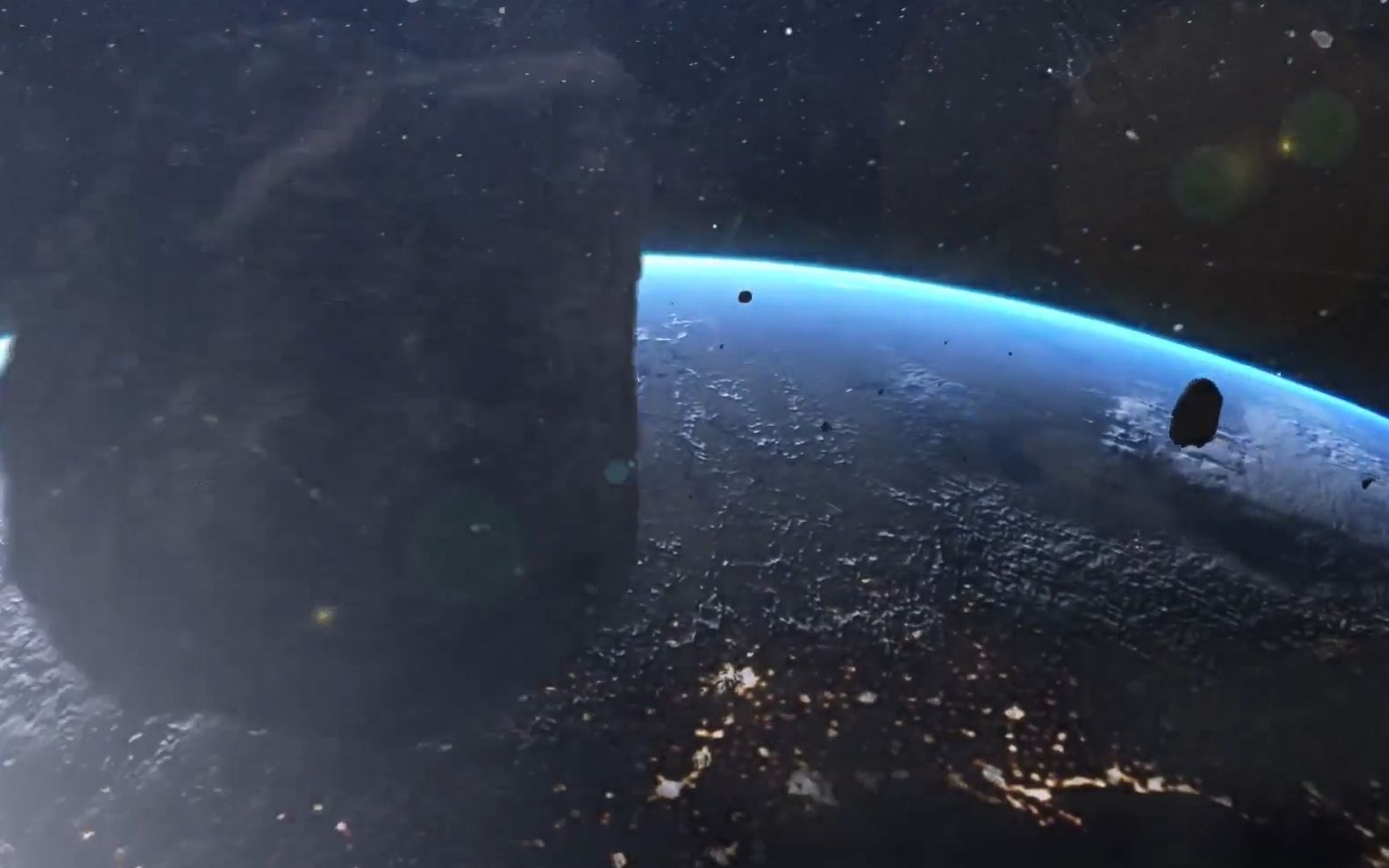 c377震撼大气宇宙星空陨石飞向撞击地球科幻科普宣传高清视频素材