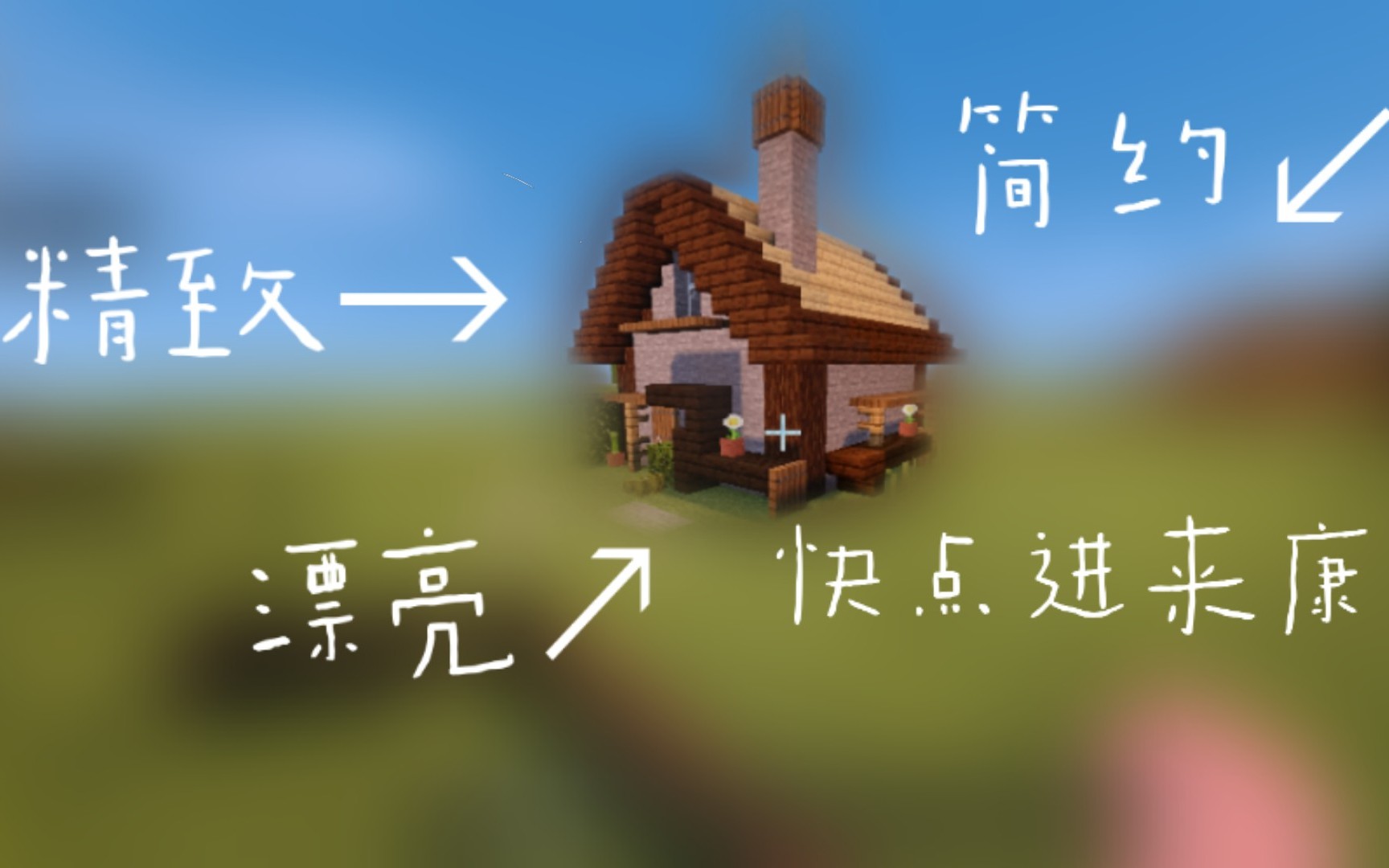 [MC建筑]#1标签“精致 简约” 快进来,超靓的生存小屋,靓仔靓女必备...