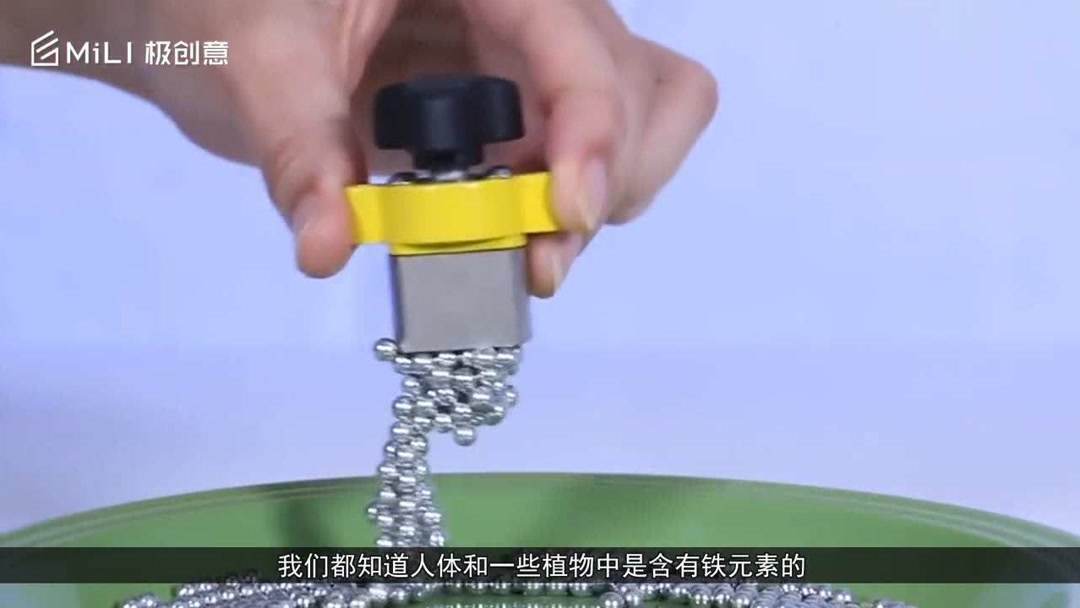 钕磁铁的威力到底有多大?把苹果放中间一夹,下一秒瞬间就消失了