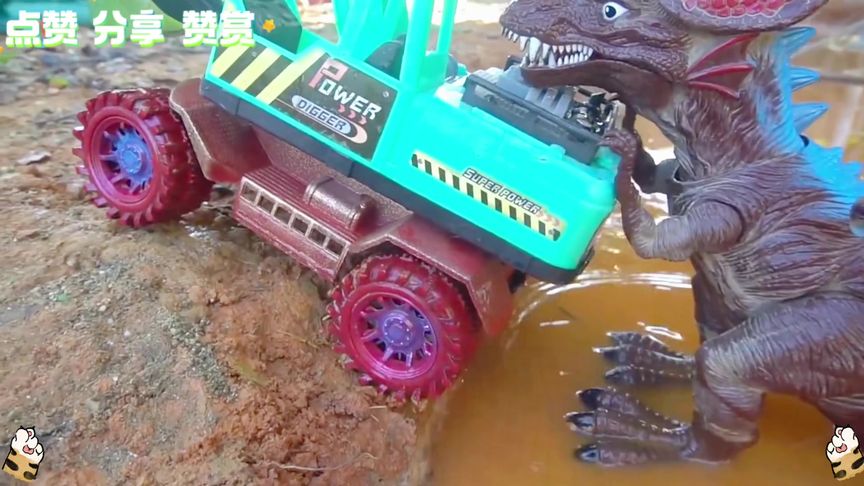 第16集|恐龙救援挖土机 工程车互相帮助#工程车动画片大全