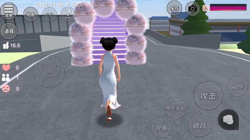 樱花校园模拟器漂亮的跑酷