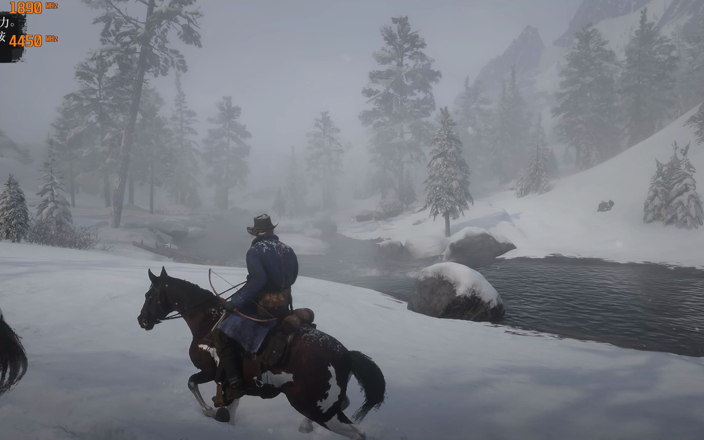 荒野大镖客2 5800X3D+3070Ti+海妖水冷 带鱼屏实测猎鹿任务