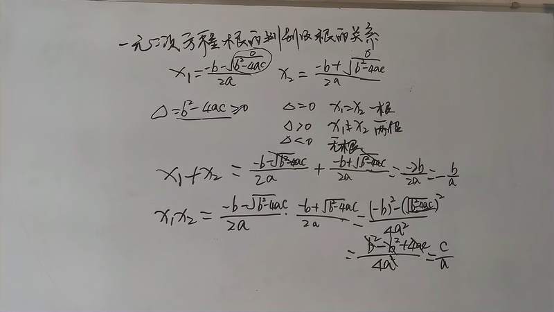 初中数学,一元二次方程根的判断及根与系数的关系-韦达定理
