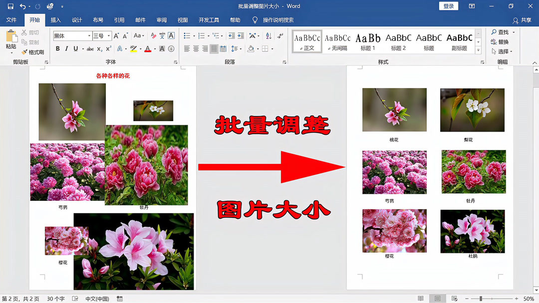 word文档怎样批量把所有图片调整为相同大小?这两种方法简单实用