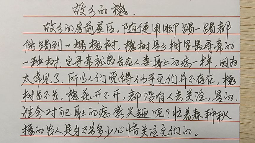 硬笔行书,飘逸流畅,结构自然,