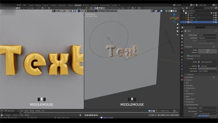 blender -建模-膨胀的文字