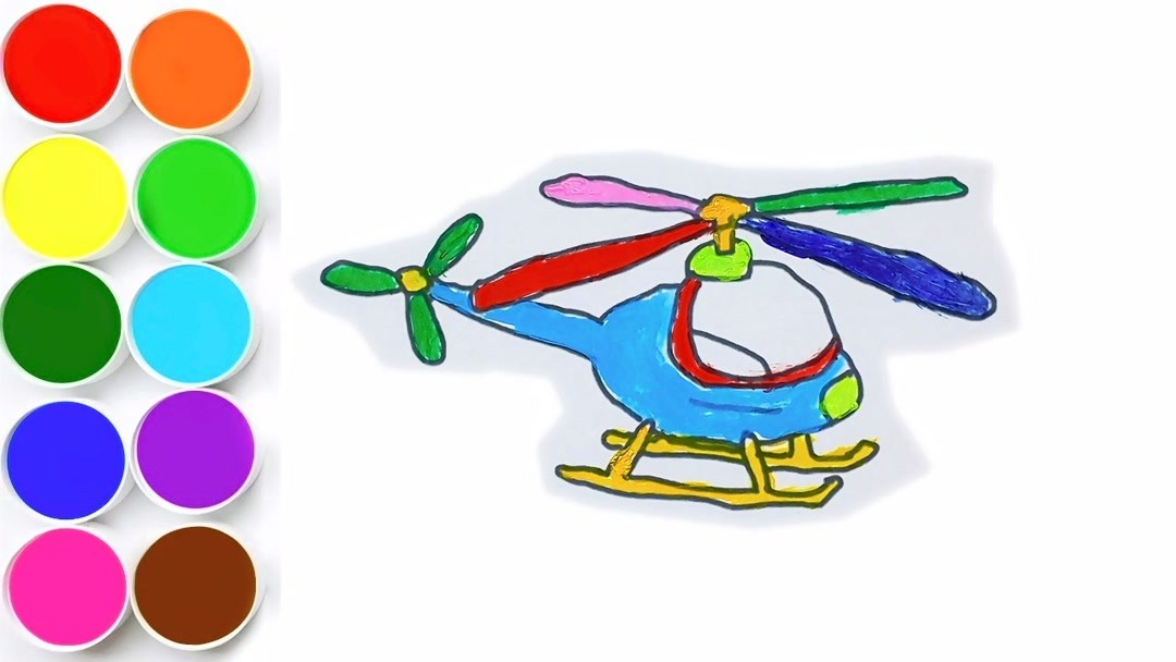 创意简笔画,教你画直升飞机简笔画,太好玩了!快来动手吧!