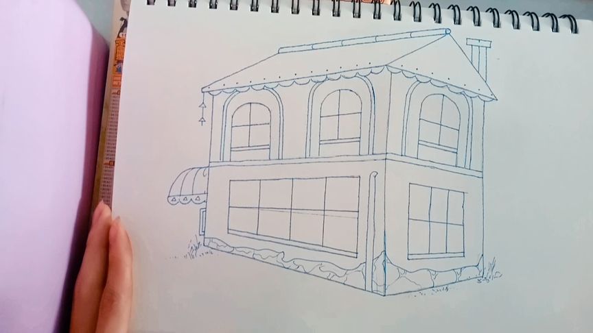 家是避风的港湾,像鸟巢一样,温暖的留下了眼泪。创意简笔画。