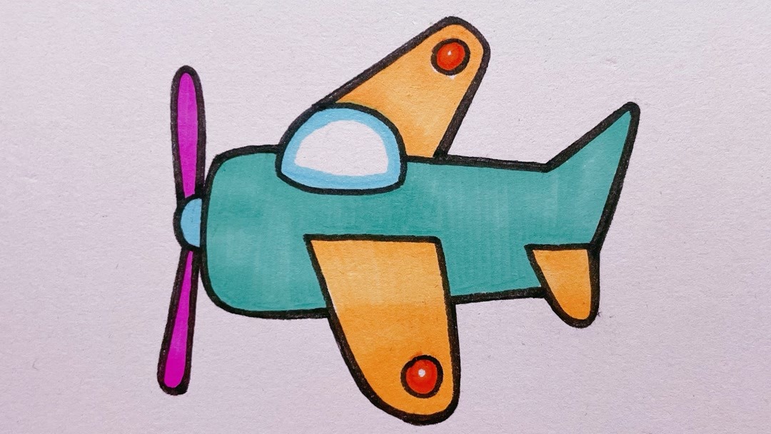 交通工具简笔画 | 超简单的飞机画法,你学会了吗?