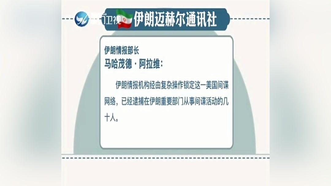 伊朗声称查明美国在伊间谍网络 已经逮捕几十人