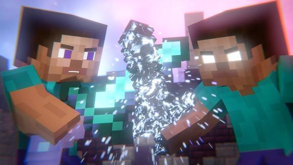 我的世界:空中之战 HIM大战史蒂夫,搞笑动画