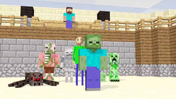 我的世界搞笑动画:怪物学院有趣的瓶子翻转挑战动画