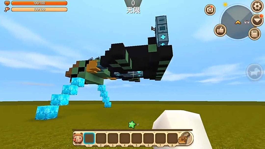 迷你世界:玩家得到一架能动的飞机,要做飞行员了,太酷了·!