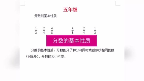 分数基本性质,最最重要哦,忘了这个可不行哦#小学数学