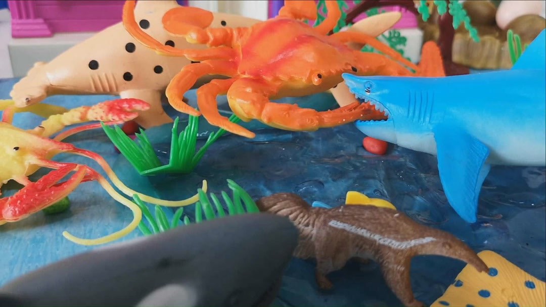 海底世界螃蟹 海豚 鲨鱼仿真玩具模型 海底总动员大集合