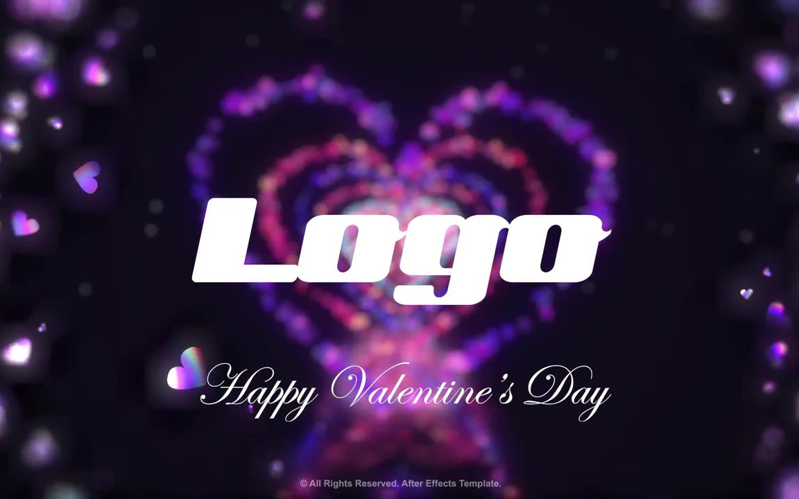 Premiere模板一个非常精美唯美2.14情人节Logo婚庆视频片头模板