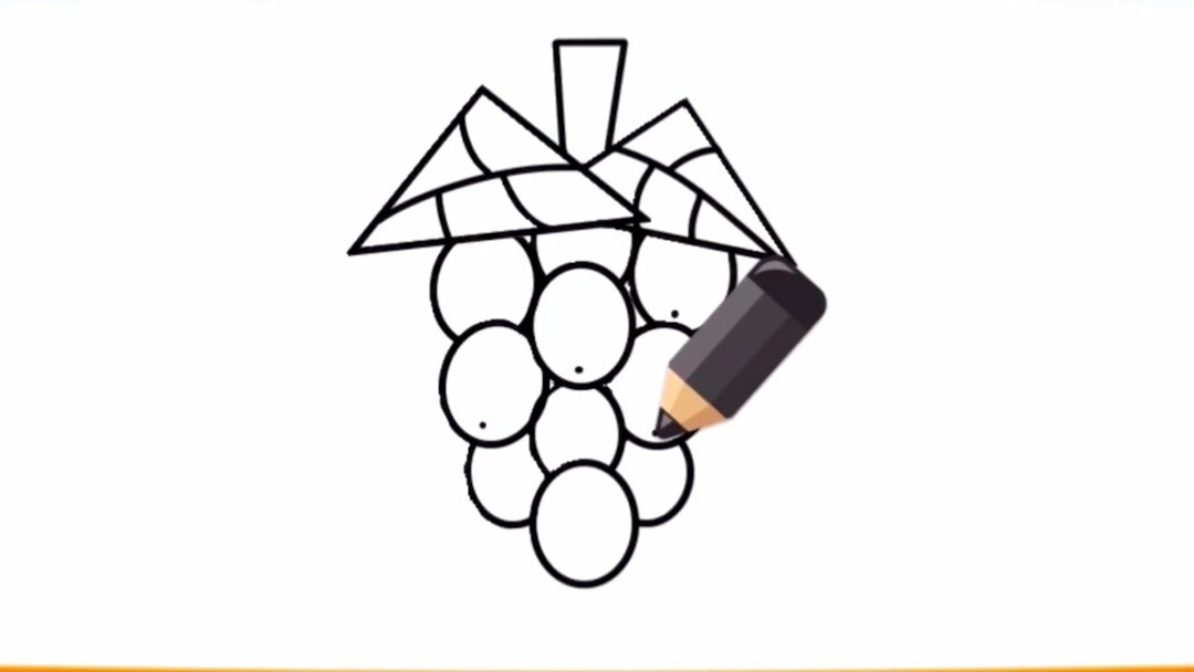 [水果简笔画教学]一学就会的葡萄的画法