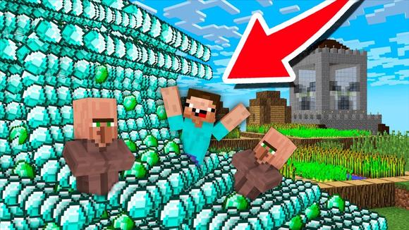 我的世界:在钻石里玩耍,这是个最富有的村庄!