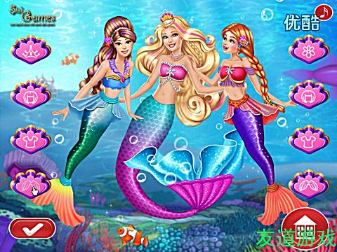 芭比公主动画片大全中文版过家家美人鱼漂亮的美人鱼姐妹