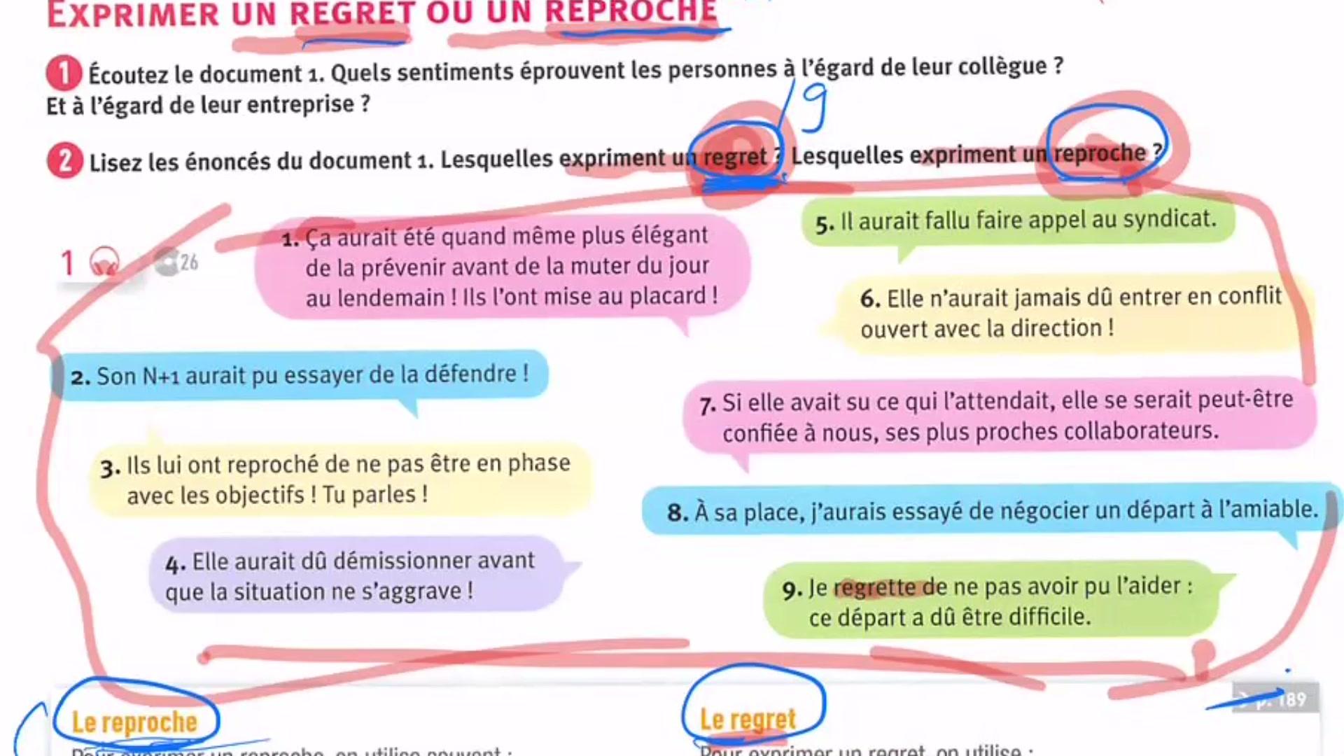 940.【B2】法语“遗憾”与“指责”表达法听力练习+结构精讲 regret, r