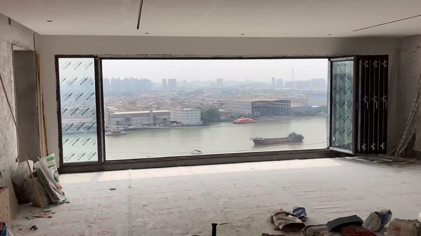 实景还原100%,大型折叠呈现无框风景线…#高端系统门窗