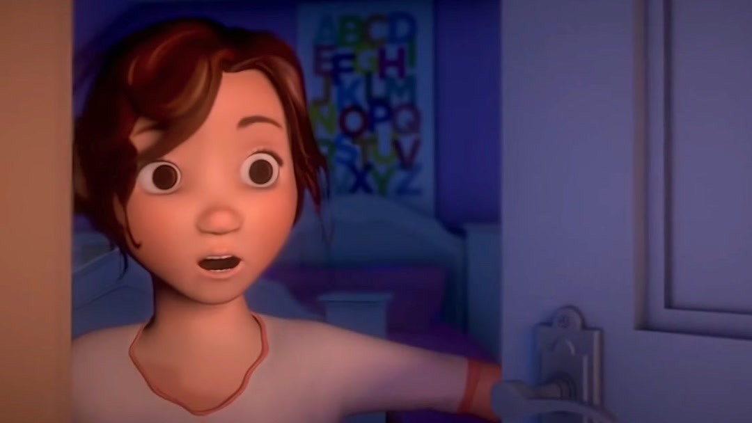 经典动画短片,女孩打开门是冰山雪地,自己身处飞驰的火车上