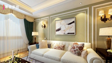 146平米美式田园风,客厅舒适温馨,开放式厨房餐厅墙面打满柜子很实用!