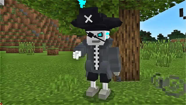 我的世界传说之下海盗Sans模组,好不容易又找到一个