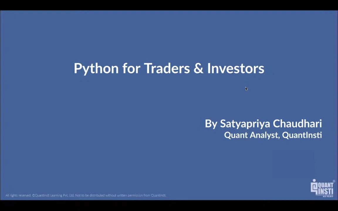 ...Python for Trading and Investment [Algo Trading Webinar] - 29 June 20